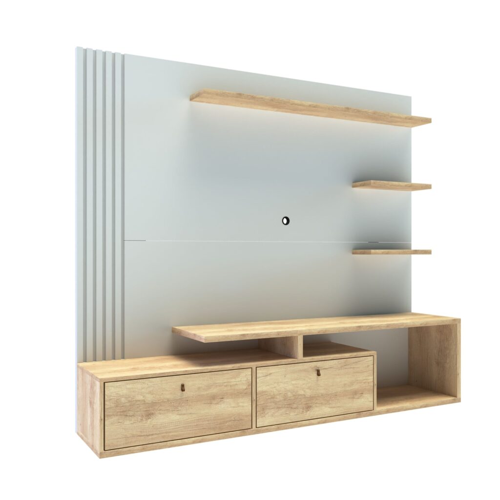 PANEL VARILLADO HASTA 50'' CON 2 PUERTAS BASCULANTES 4 ESTANTES - Acasa ...